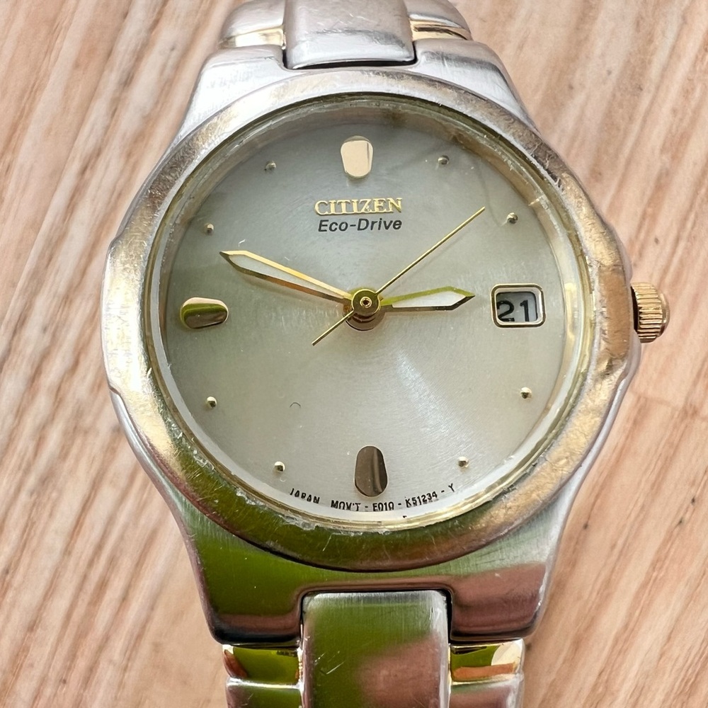 Citizen Eco Drive Ladies Two Tone Solar Dress Watch - Gem